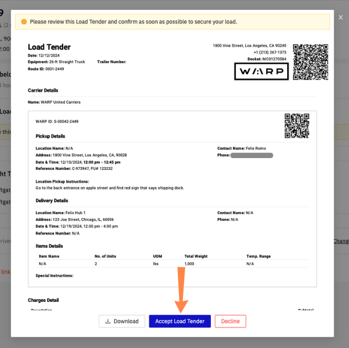 Bidding | Carrier Portal – WARP