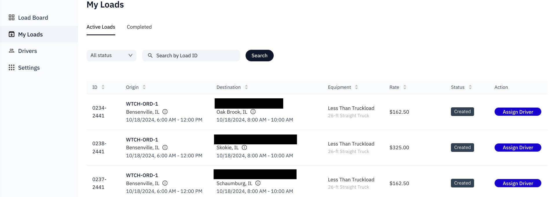 Carrier Portal | Load Board & My Loads – WARP